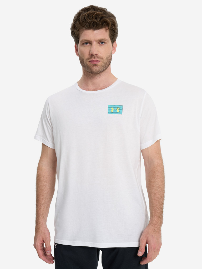 Футболка мужская Under Armour Color Block Logo арт. 1382828 белый цвет ...