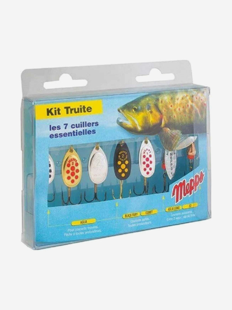 Набор вращающаяся блесен MEPPS "Kit Truite" 7 шт. желтый/золотой ...