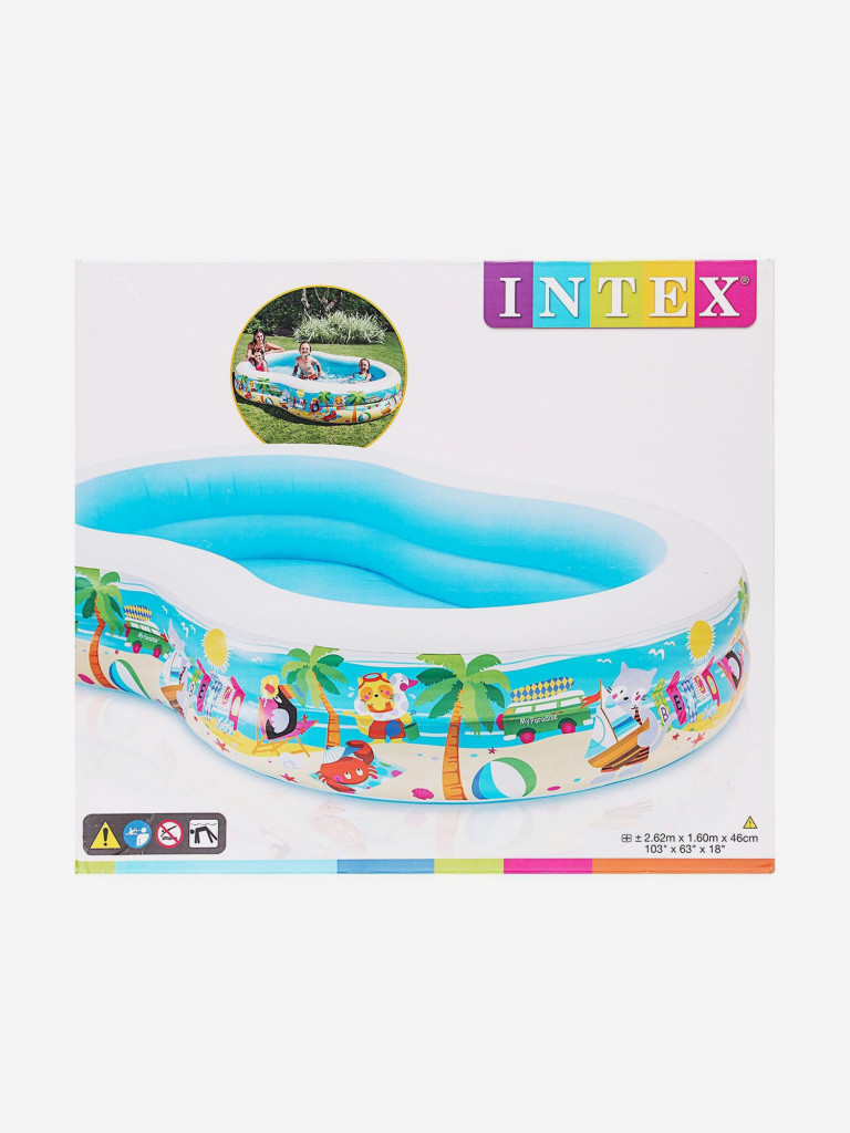 Бассейн надувной Intex, 262х160х46 см, Лагуна, 56490NP, 700 л ...