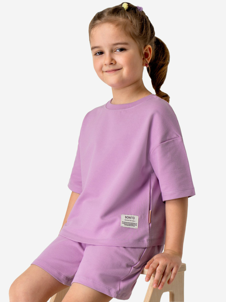 Костюм для девочек оверсайз Bonito kids сиреневый цвет — купить за 999 ...