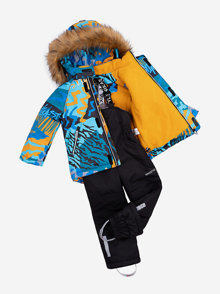 Костюм зимний для мальчика NIKASTYLE горчичный/черный цвет — купить за 6350 руб. со скидкой 48 % ...