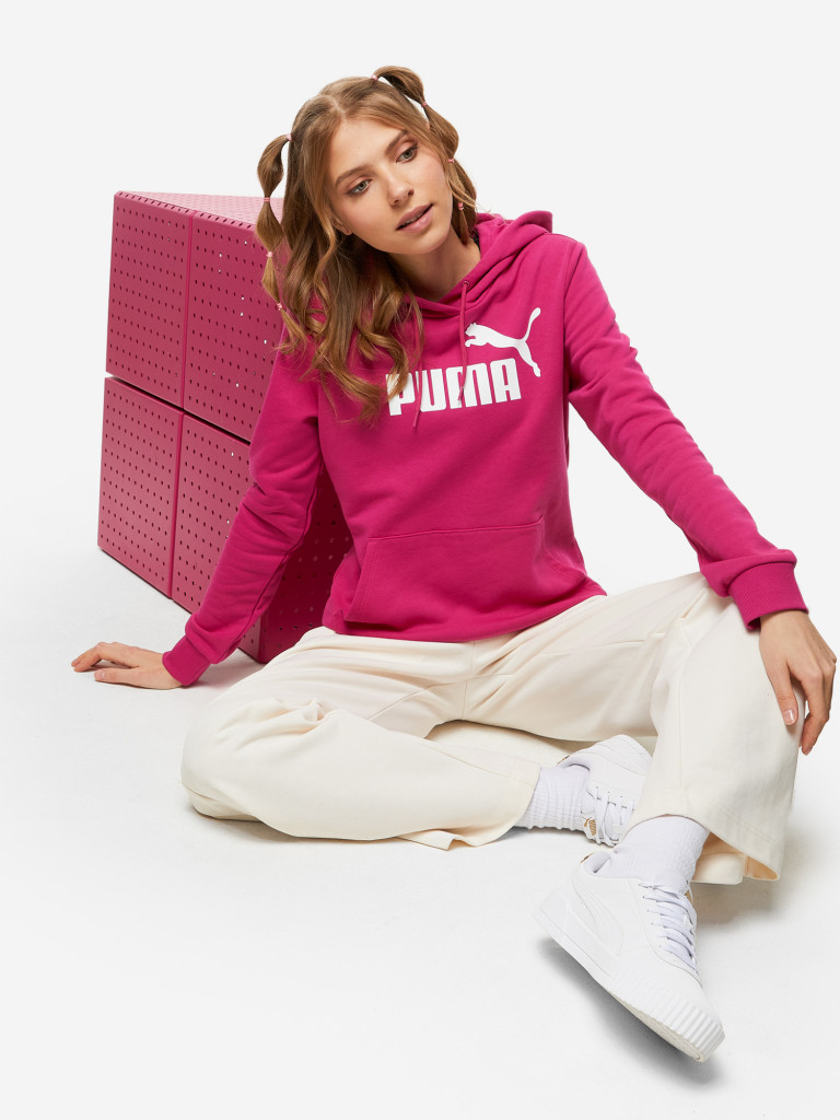 Худи женское PUMA ESS Logo арт. 586797 фуксия цвет — купить за 2599 руб ...