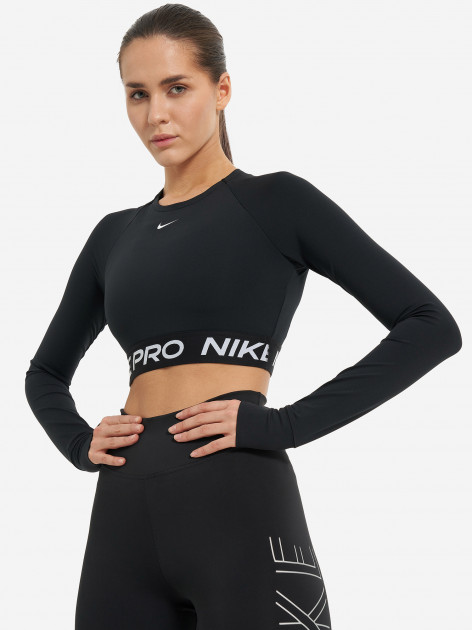 Лонгслив женский Nike арт. FV5484 черный/белый цвет — купить за 5099 ...