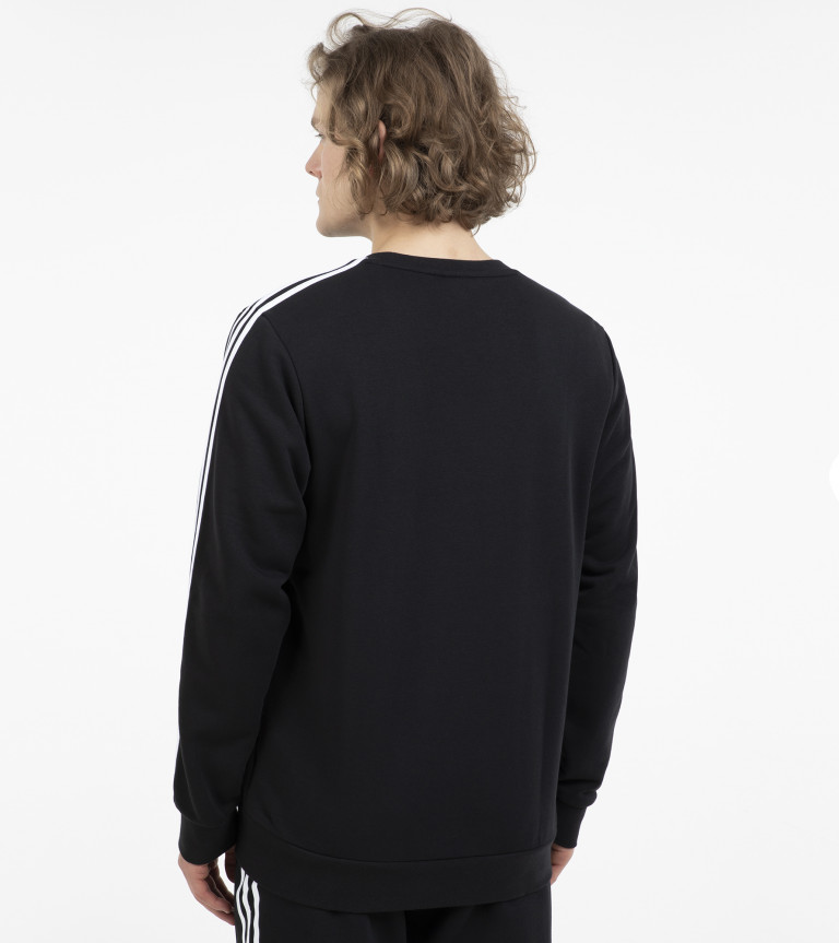 Свитшот мужской adidas Essentials 3-Stripes арт. DQ3083 черный цвет ...