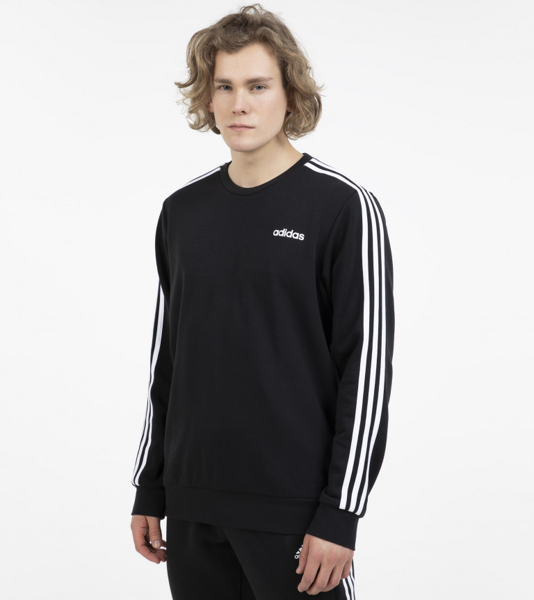 Свитшот мужской adidas Essentials 3-Stripes арт. DQ3083 черный цвет ...