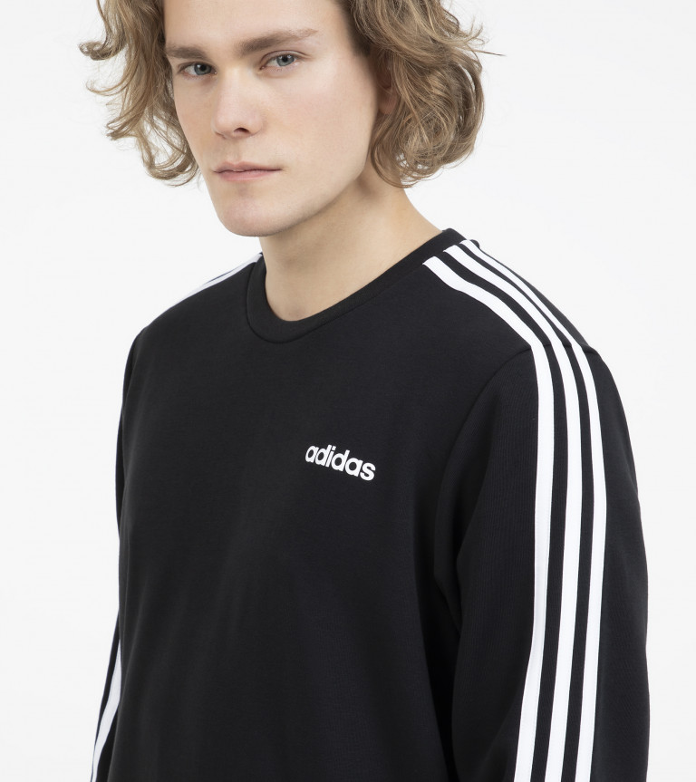 Свитшот мужской adidas Essentials 3-Stripes арт. DQ3083 черный цвет ...
