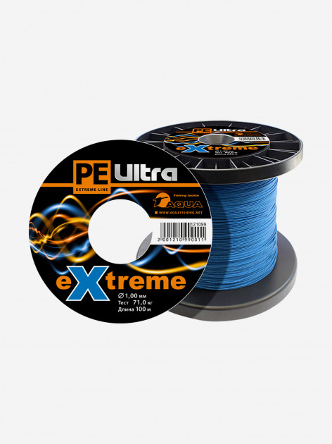 Плетеный шнур для рыбалки AQUA PE ULTRA EXTREME 1,00mm (цвет синий ...