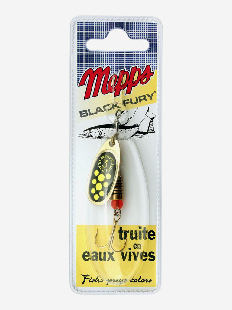 Блесна вращающаяся MEPPS "Black Fury CHART OR" №3 (6,5г) блистер ...