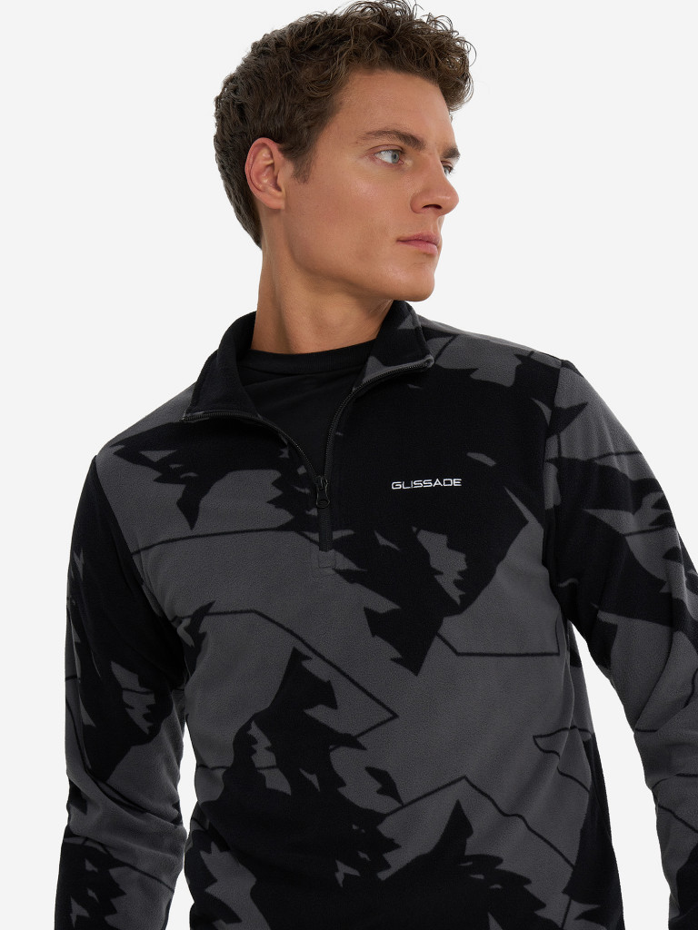 Джемпер флисовый мужской Glissade арт. 131599 серый/черный цвет ...