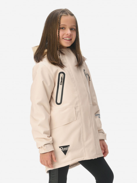 Куртка утепленная для девочки Oldos песочный цвет — купить за 8999 руб. со скидкой 15 %, отзывы ...