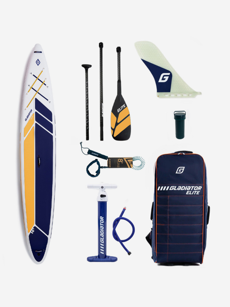 SUP надувной Gladiator ELITE 14.0S двухслойный, полная комплектация арт. ELITE 14.0SMERK синий ...