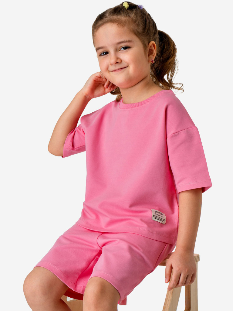 Костюм для девочек оверсайз Bonito kids розовый цвет — купить за 999 ...