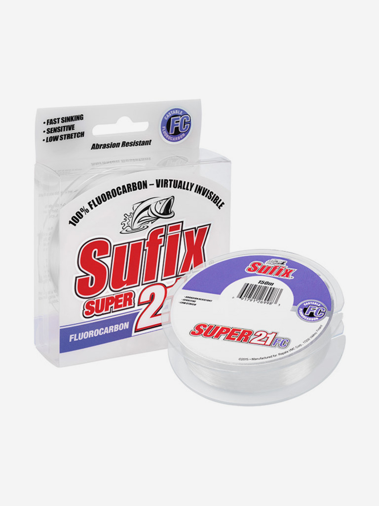 Леска Sufix Super 21 Fluorocarbon прозрачная 150 м 0.28 мм 6.5 кг арт ...