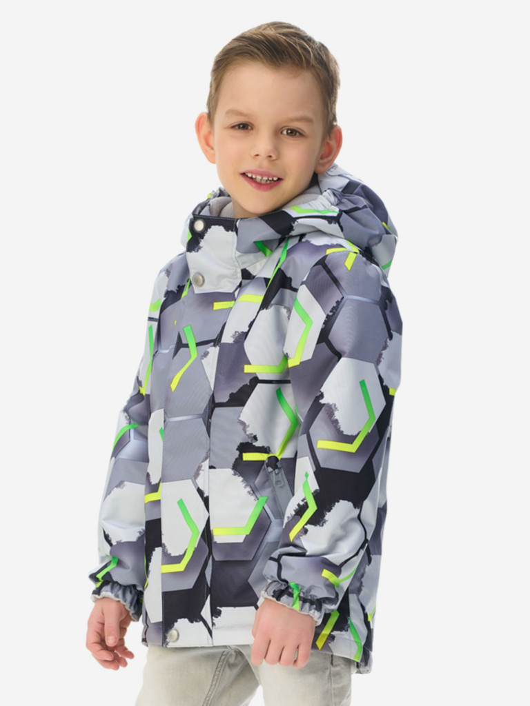 Куртка утепленная для мальчика Oldos серый/зеленый цвет — купить за 6599 руб. со скидкой 15 % ...