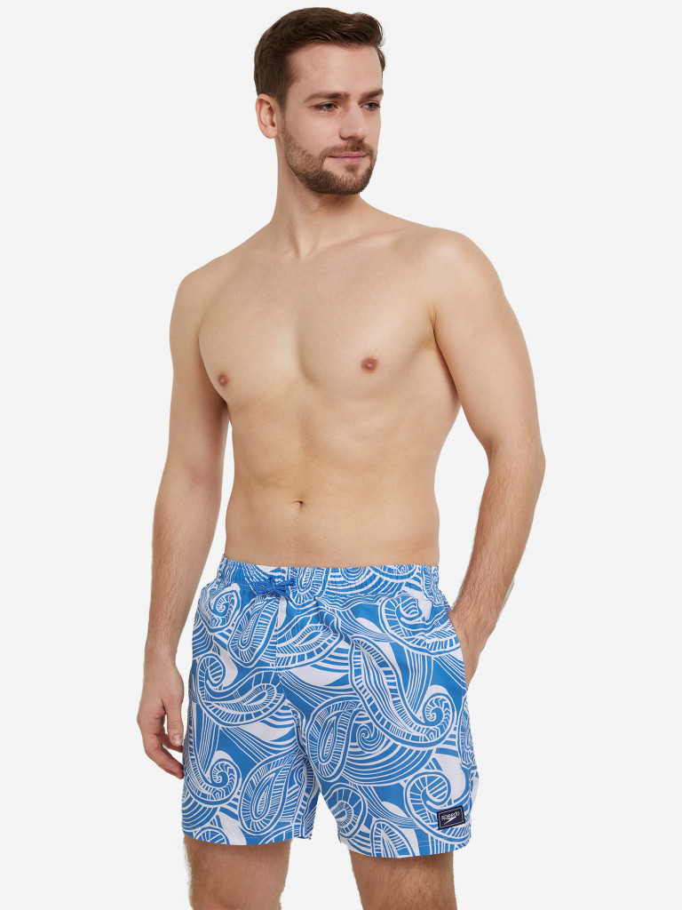 Шорты плавательные мужские Speedo Printed Leisure арт. 8-1283715597 синий/белый цвет — купить за ...