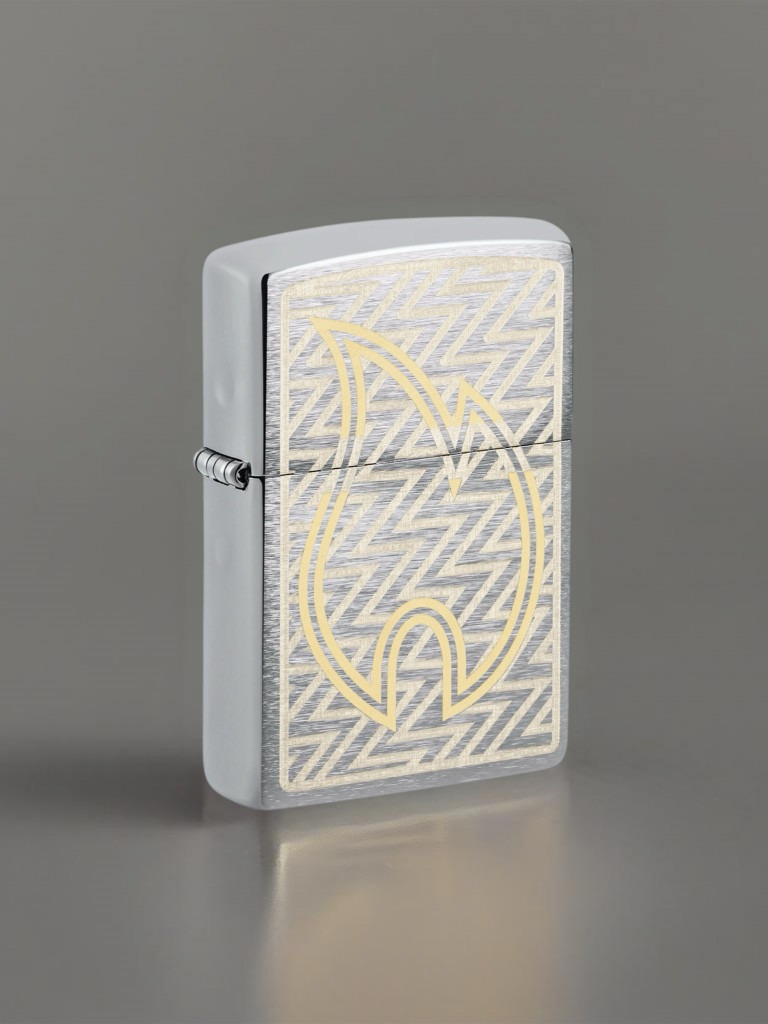 Зажигалка бензиновая ZIPPO 48789 Brushed Chrome Серебристый цвет ...