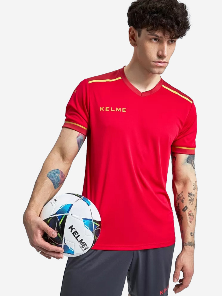 Комплект футбольной формы KELME Football Suit Красный/Серый цвет — купить за 1590 руб. со ...
