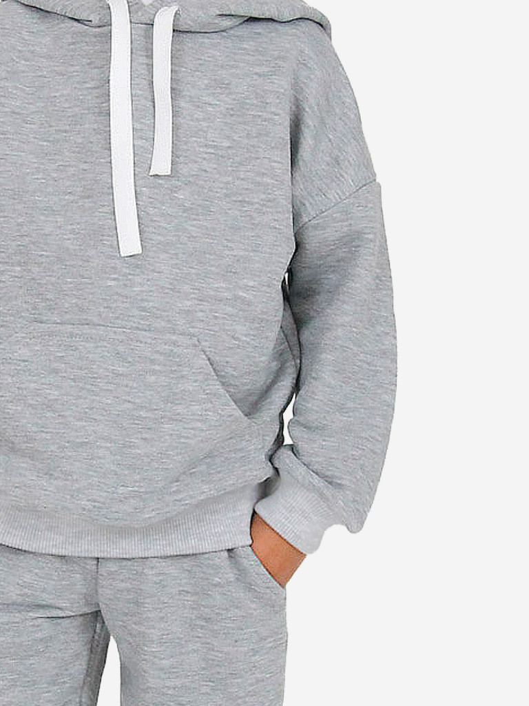 Костюм спортивный детский с капюшоном DAYLEON серый меланж цвет ...