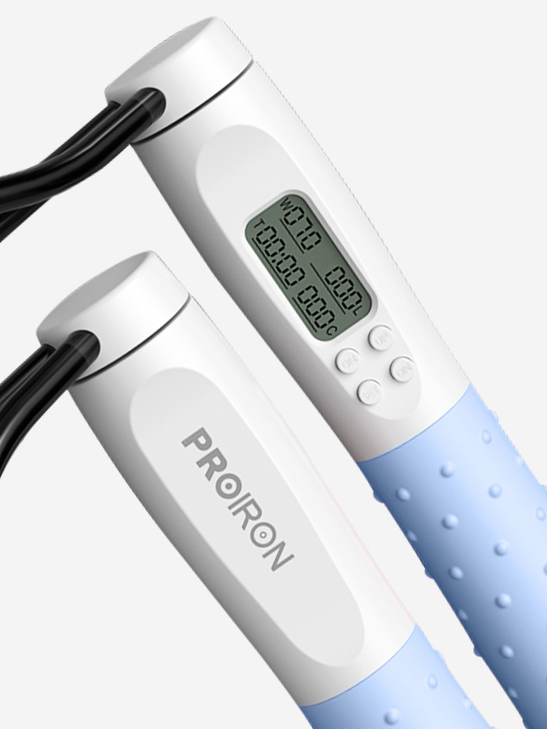 Скакалка PROIRON умная с дисплеем Белый/Синий цвет — купить за 1633 руб. со скидкой 14 %, отзывы ...