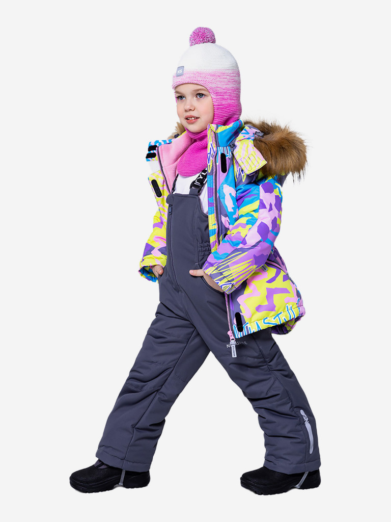 Костюм зимний для девочки NIKASTYLE розовый/серый цвет — купить за 6350 руб. со скидкой 48 % ...
