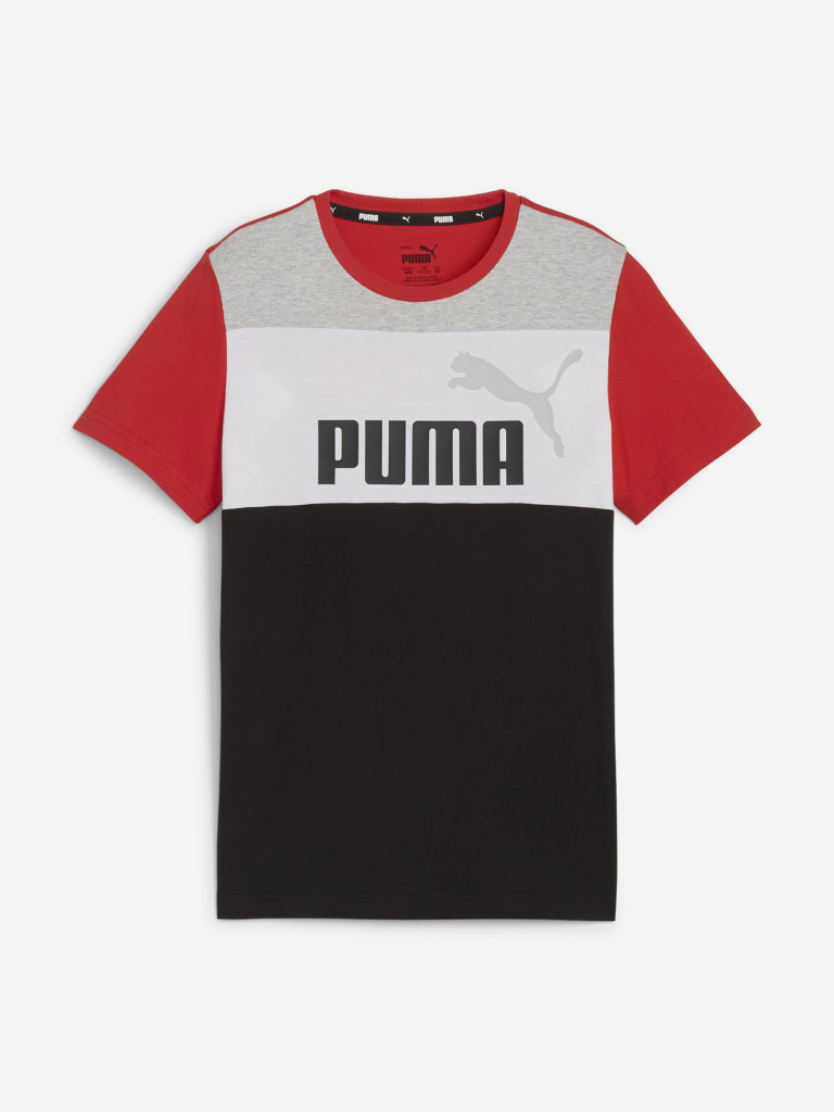 Футболка для мальчиков PUMA Ess Block арт. 679716 серый меланж/белый ...