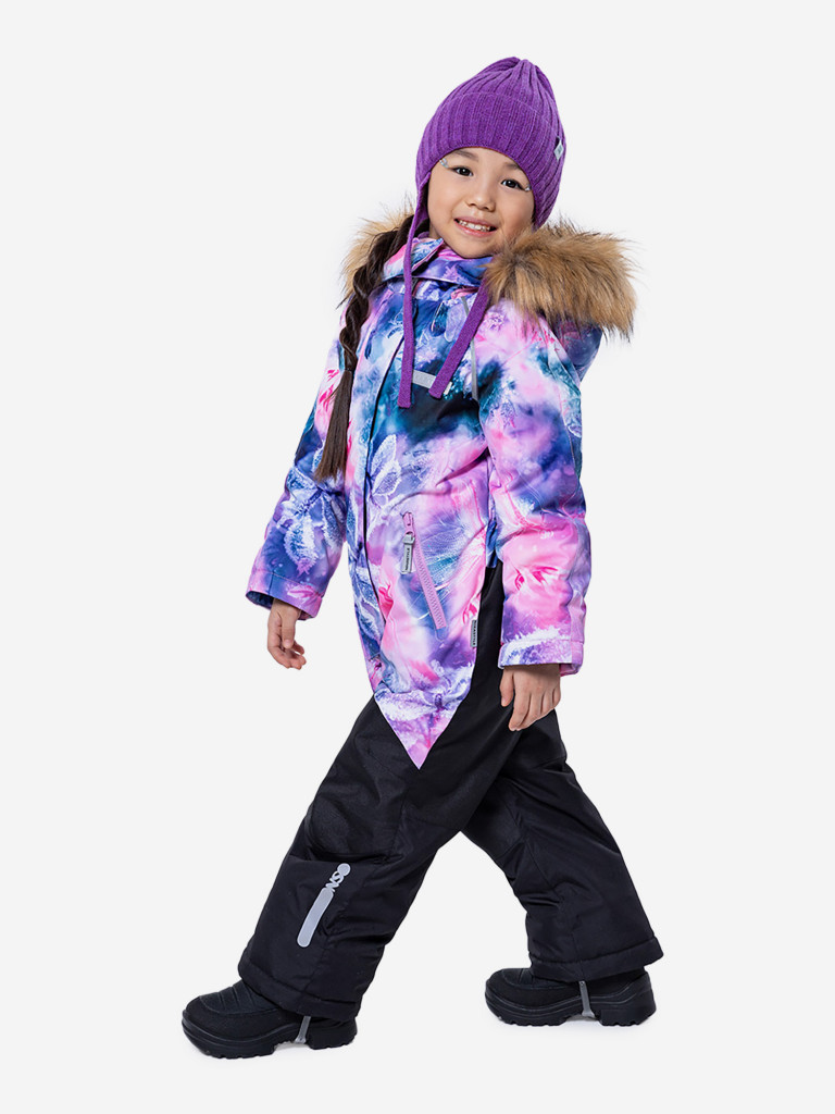 Комбинезон зимний для девочки NIKASTYLE лазурный/фуксия цвет — купить за 6350 руб. со скидкой 48 ...