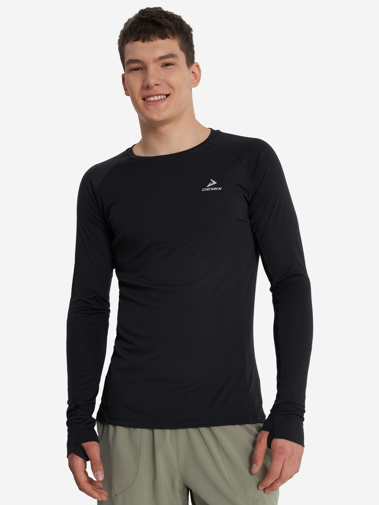 Лонгслив мужской Demix AeroMove Running GFX Mesh арт. 129836 черный ...