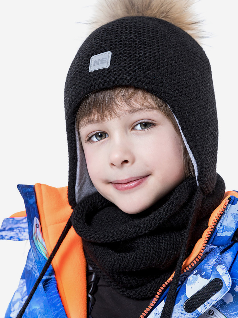 Снуд зимний для мальчика NIKASTYLE черный цвет — купить за 840 руб. со скидкой 47 %, отзывы в ...
