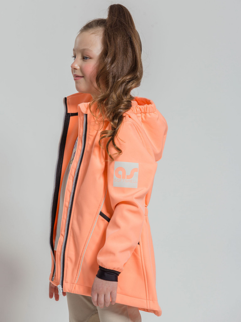 Ветровка Софтшелл SoftShell для девочки Artel персиковый неон цвет — купить за 3205 руб. со ...