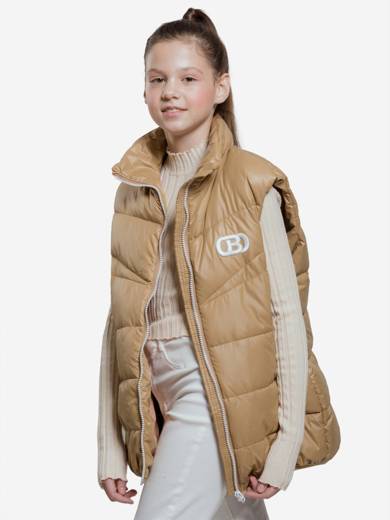 Жилетка для девочки Orso Bianco бежевый цвет — купить за 3435 руб. со ...