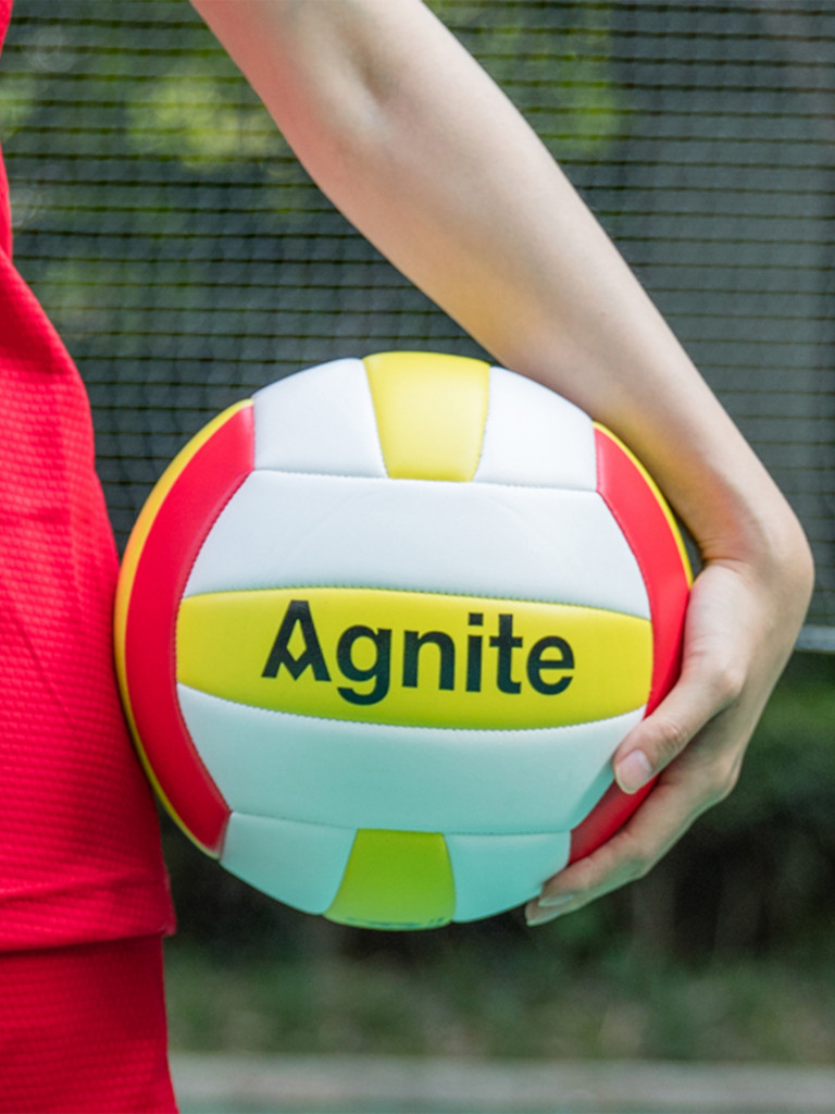 Мяч волейбольный Agnite PVC Volleyball №5 белый/красный/желтый цвет ...