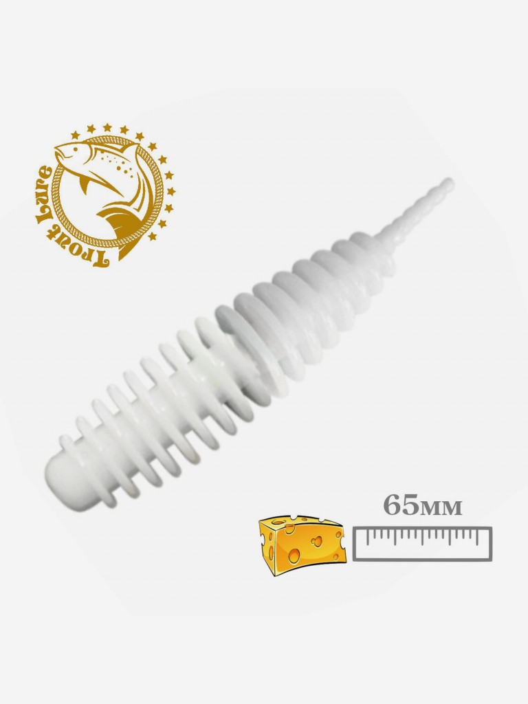 Силикон TROUT LURE (SANSAN) в банке, PLAMP 65, СЫР, COL. 1 (White), (10шт) Белый цвет — купить ...