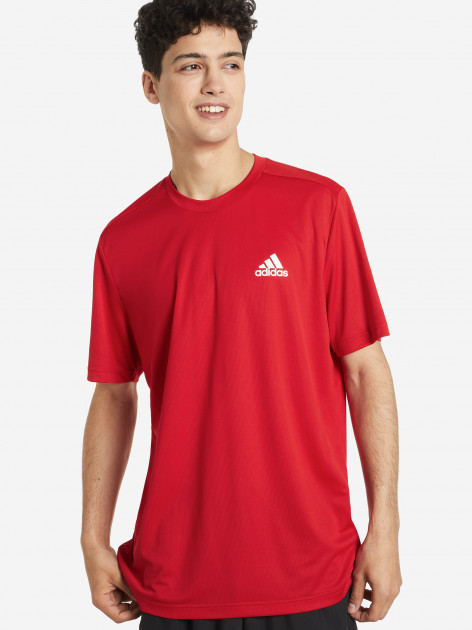 Футболка мужская adidas D2M Plain арт. GM2108 красный цвет — купить за ...