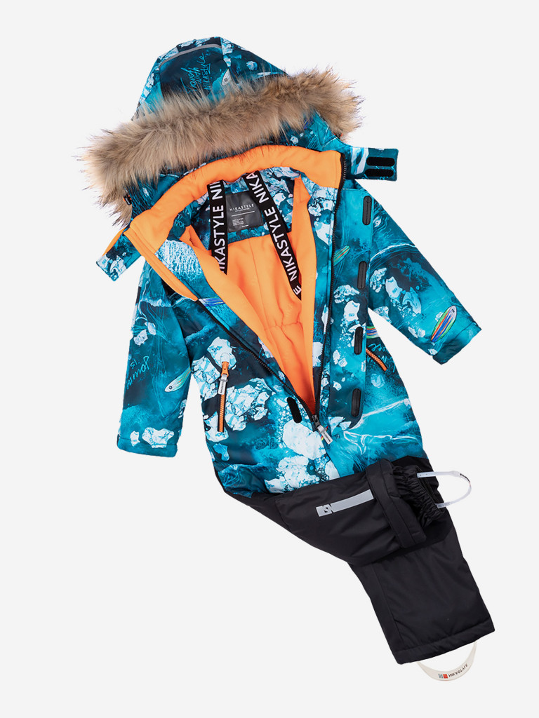 Комбинезон зимний для мальчика NIKASTYLE атлантик/черный цвет — купить за 6350 руб. со скидкой ...