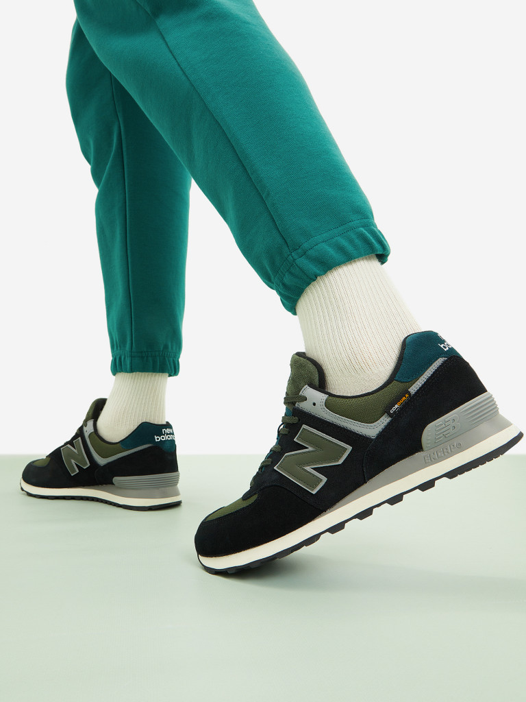 Кроссовки мужские New Balance 574 арт. U574KBG черный/хаки/серый цвет ...