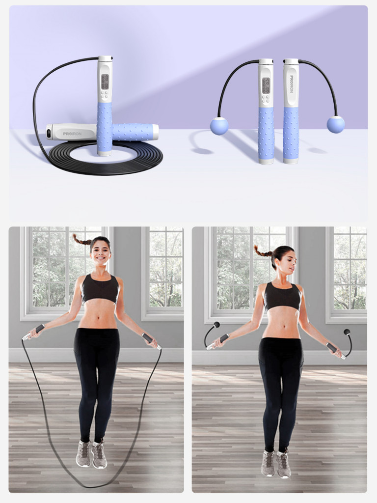 Скакалка PROIRON умная с дисплеем Белый/Синий цвет — купить за 1633 руб. со скидкой 14 %, отзывы ...