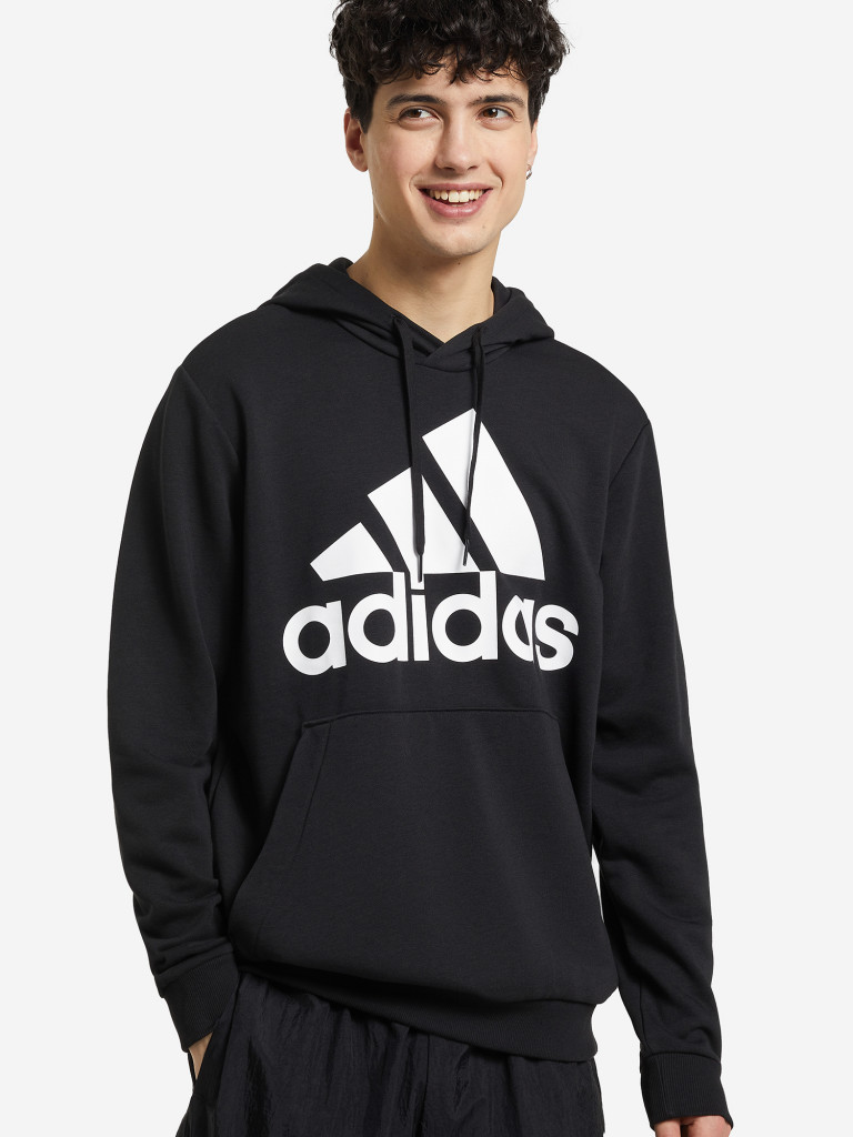Худи мужское adidas Essentials арт. GK9540 черный/белый цвет — купить ...