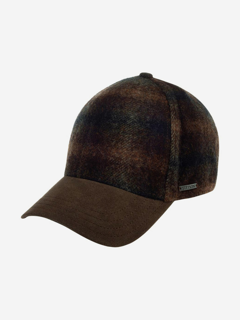 Бейсболка STETSON 7720304 BASEBALL CAP WOOL CHECK (коричневый ...