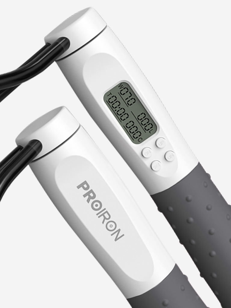 Скакалка PROIRON умная с дисплеем Белый/Серый цвет — купить за 1653 руб. со скидкой 13 %, отзывы ...