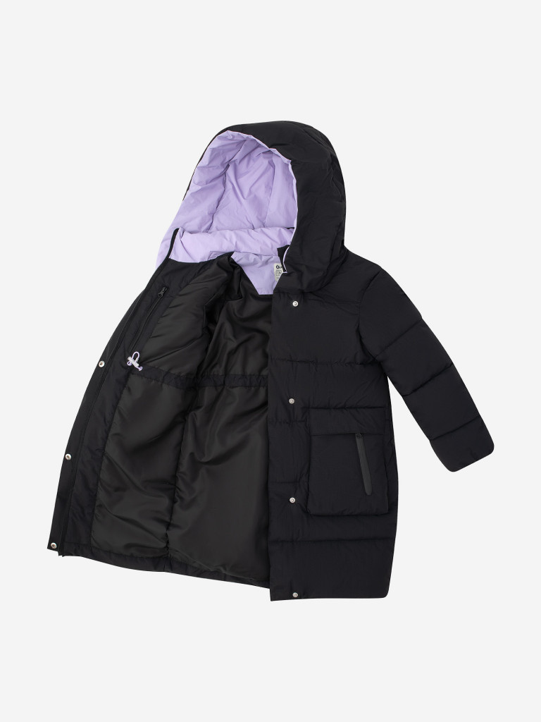 Пальто утепленное для девочек Oldos! арт. OCAW23JK2T106 черный/сиреневый цвет — купить за 7199 ...