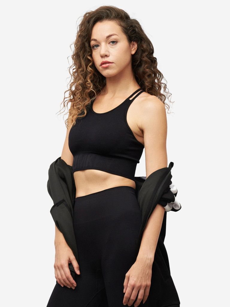 Спортивный топ женский Jumkey черный цвет — купить за 3399 руб. со ...